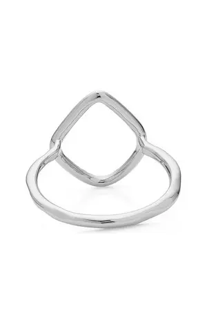 Monica Vinader Riva Diamond Hoop Ring - Silver