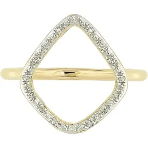 Monica Vinader Riva Diamond Hoop Ring - Yellow Gold