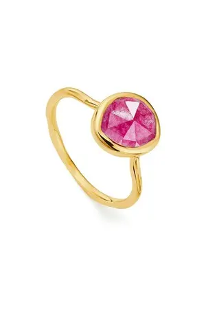 Monica Vinader Monica Vinader Siren Ring Gold/pink Quartz