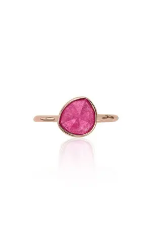 Monica Vinader Monica Vinader Siren Ring Pink Quartz/ Rose Gold