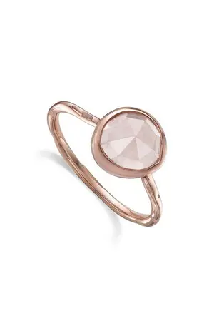 Monica Vinader Monica Vinader Siren Ring Rose Gold/ Rose Quartz