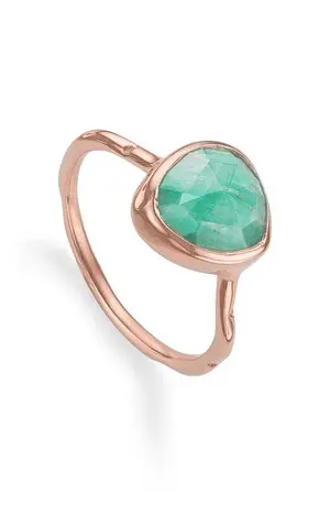 Monica Vinader Monica Vinader Siren Ring Rose Gold/amazonite