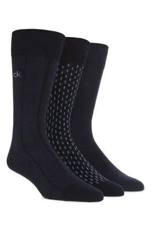 Calvin Klein 3-pack Cotton-blend Crew Socks - Navy/midnight