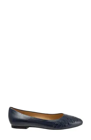 Trotters Estee Woven Flats - Navy Leather