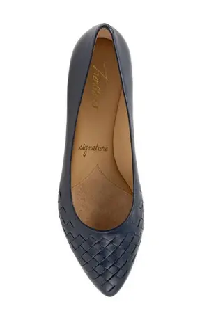 Trotters Estee Woven Flats - Navy Leather