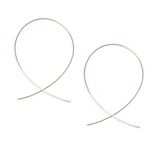 Lana Jewelry 14k Gold Upside Down Hoop Earrings - Rose Gold