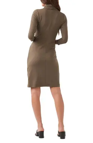 Karen Kane Cascade Faux Wrap Dress - Army Green