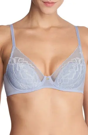Natori Flora Underwire Contour Bra Blue Mist/ivory
