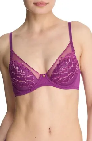 Natori Flora Underwire Contour Bra Bright Grape/soft Blush