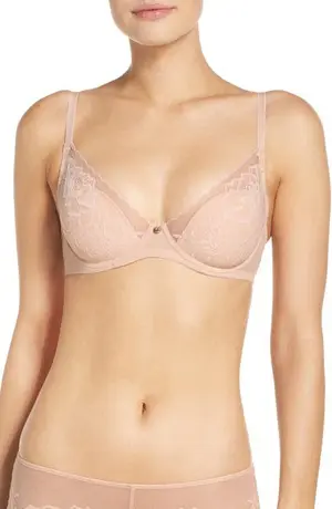 Natori Flora Underwire Contour Bra - Cameo Rose/cashmere