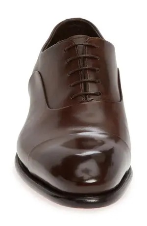 Santoni Isaac Cap-toe Oxford - Dark Brown