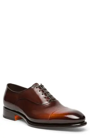 Santoni Isaac Cap-toe Oxford - Dark Orange