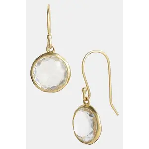 Ippolita Mini Rock Candy Lollipop 18k Gold Drop Earrings - Yellow Gold/clear Quartz