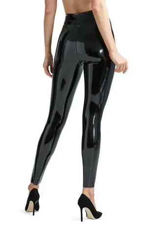 Commando Control Top Faux Patent Leather Leggings - Black