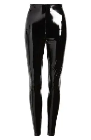 Commando Control Top Faux Patent Leather Leggings - Black