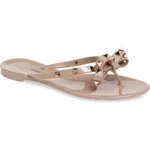 Valentino Garavani Rockstud Jelly Flip Flop - P45 Poudre