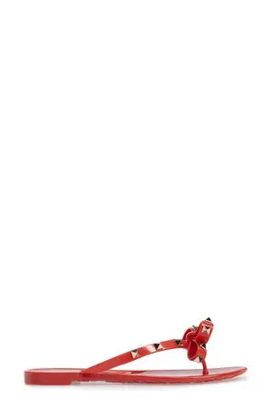 Valentino Garavani Rockstud Jelly Flip Flop - Red