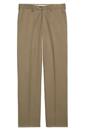 Berle Classic Fit Microfiber Performance Trousers - Green