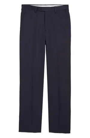 Berle Classic Fit Microfiber Performance Trousers - Navy