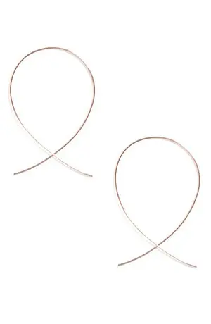 Lana Jewelry 14k Gold Upside Down Small Hoop Earrings Rose Gold
