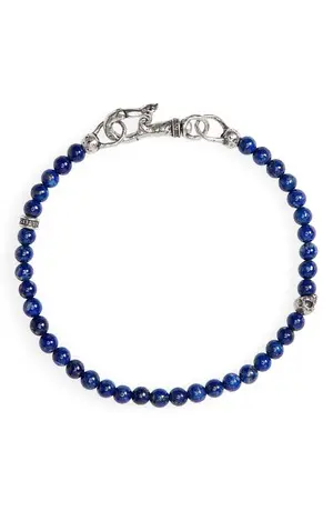 John Varvatos JOHN VARVATOS Skull Bead Bracelet Blue