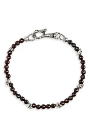 John Varvatos John Varvatos Skull Bead Bracelet Brown