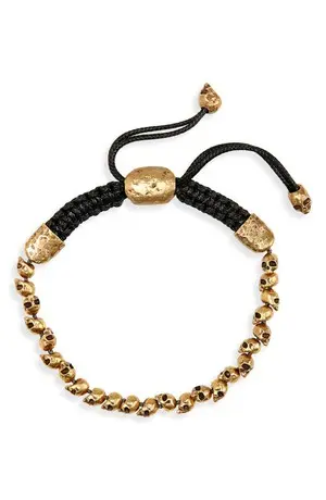 John Varvatos John Varvatos Skull Bead Bracelet Metallic Rust/ Copper