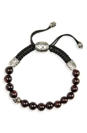 John Varvatos John Varvatos Skull Bead Bracelet Red