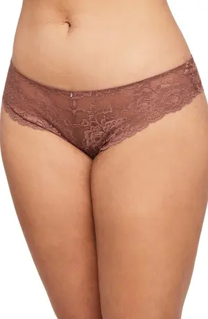 MONTELLE INTIMATES Brazilian Lace Panties Pecan