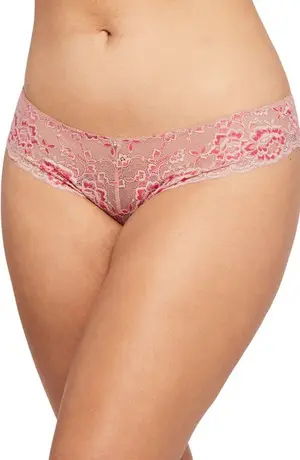 MONTELLE INTIMATES Brazilian Lace Panties Rose Dust/ Raspberry