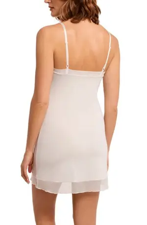 MONTELLE INTIMATES Mesh Trim Slip - Pearl