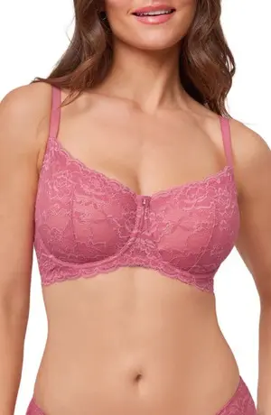 MONTELLE INTIMATES Flirt Lace Underwire Demi Bra - Lipstick