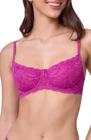 MONTELLE INTIMATES Flirt Lace Underwire Demi Bra - Passion Fruit