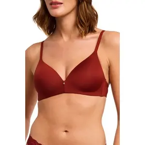 MONTELLE INTIMATES Wireless Convertible T-shirt Bra Chili