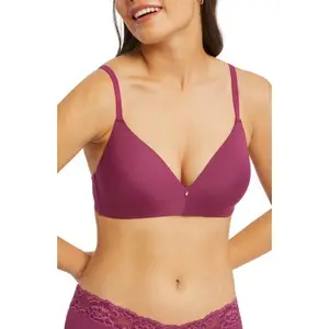 MONTELLE INTIMATES Wireless Convertible T-shirt Bra Cranberry