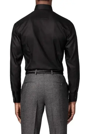 Eton Contemporary Fit Solid Dress Shirt - Black