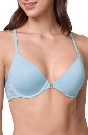 MONTELLE INTIMATES Racerback Lace T-shirt Bra Dewdrop/chantilly