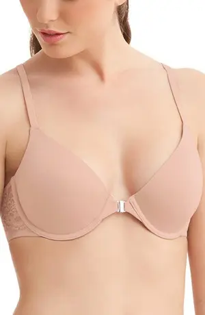 MONTELLE INTIMATES Racerback Lace T-shirt Bra - Sand