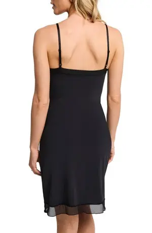 MONTELLE INTIMATES V-neck Full Length Slip - Black