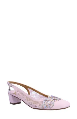J. Reneé Faleece Crystal Embellished Slingback Pump - Pink