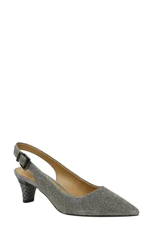J. Reneé J. Reneé Mayetta Slingback Pumps Pewter Glitter Fabric