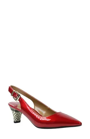 J. Reneé J. Reneé Mayetta Slingback Pumps Red Faux Leather