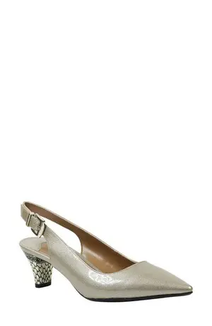 J. Reneé Mayetta Slingback Pumps - Taupe Faux Leather