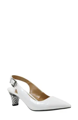J. Reneé Mayetta Slingback Pumps - White Pearl Faux Leather