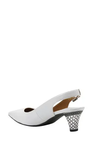 J. Reneé Mayetta Slingback Pumps - White Pearl Faux Leather