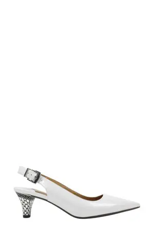 J. Reneé Mayetta Slingback Pumps - White Pearl Faux Leather