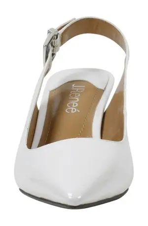 J. Reneé Mayetta Slingback Pumps - White Pearl Faux Leather
