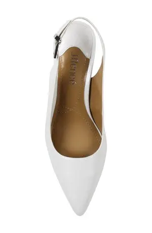 J. Reneé Mayetta Slingback Pumps - White Pearl Faux Leather