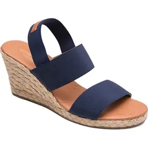 Andre Assous Allison Espadrille Wedge Slingback Sandals - Navy
