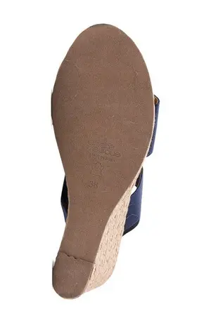 Andre Assous Allison Espadrille Wedge Slingback Sandals - Navy